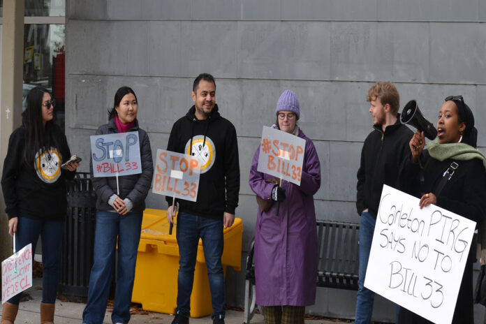 Carleton students rally against Bill 33 on campus - The Charlatan ...