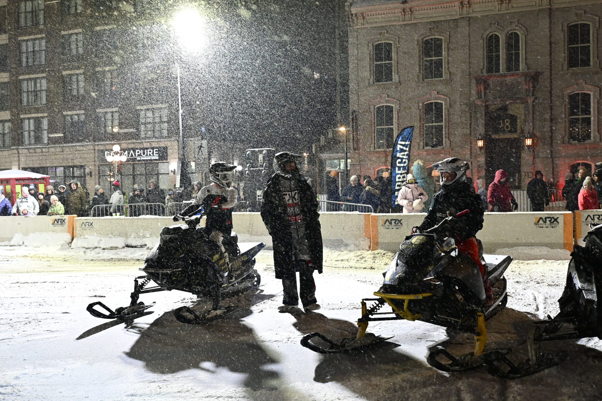 Barbegazi brings the heat: Snowmobile stunt show draws hundreds to ...